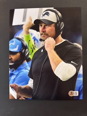 Dan Campbell Rare!! autographed signed Detroit Lions 8x10 photo Beckett ...