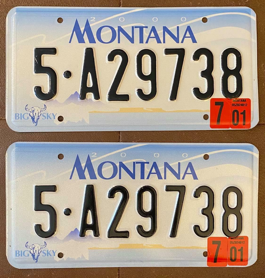 Montana 2001 LEWIS & CLARK COUNTY License Plate PAIR - HIGH QUALITY # 5 ...
