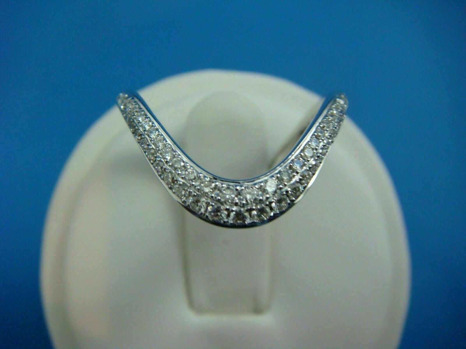 Women's Unique Stylish Curve 935 Silver Ring With Shiny Simulated White ...