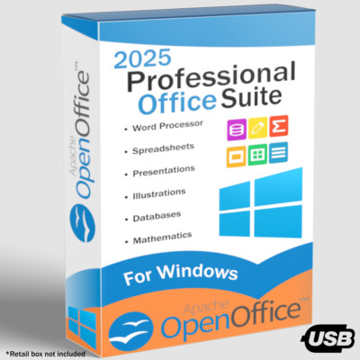 Open Office Software Suite for Windows USB Word Processing Home Student ...