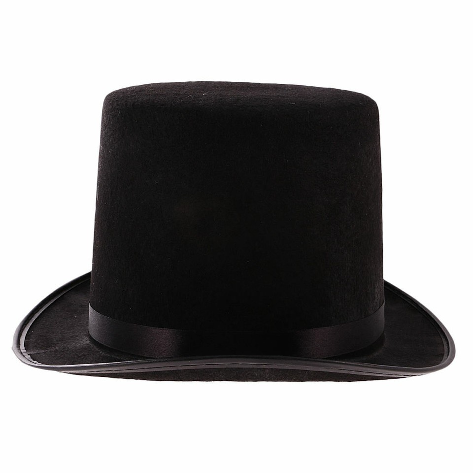 Deluxe Adult Black Top Hat Halloween Formal Tuxedo Topper Ring Master ...