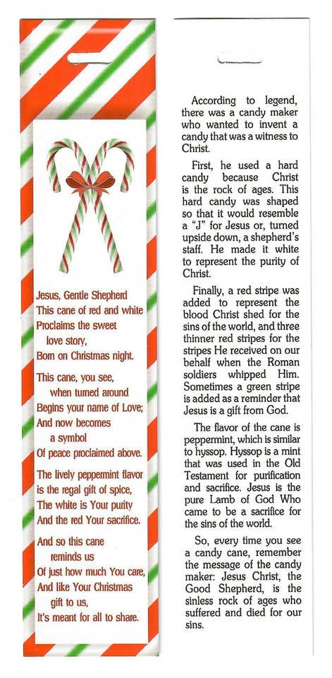 LEGEND OF THE CANDY CANE Christmas Bookmarks 24/pkg for CCD Sunday ...