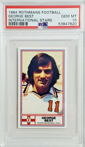 1984 Rothmans International Stars George Best Soccer Card PSA 10 Gem ...