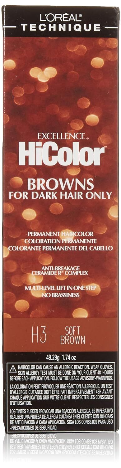 L'oreal Excellence Permanent Creme Hicolor H3 Soft Brown 1.74oz | eBay UK