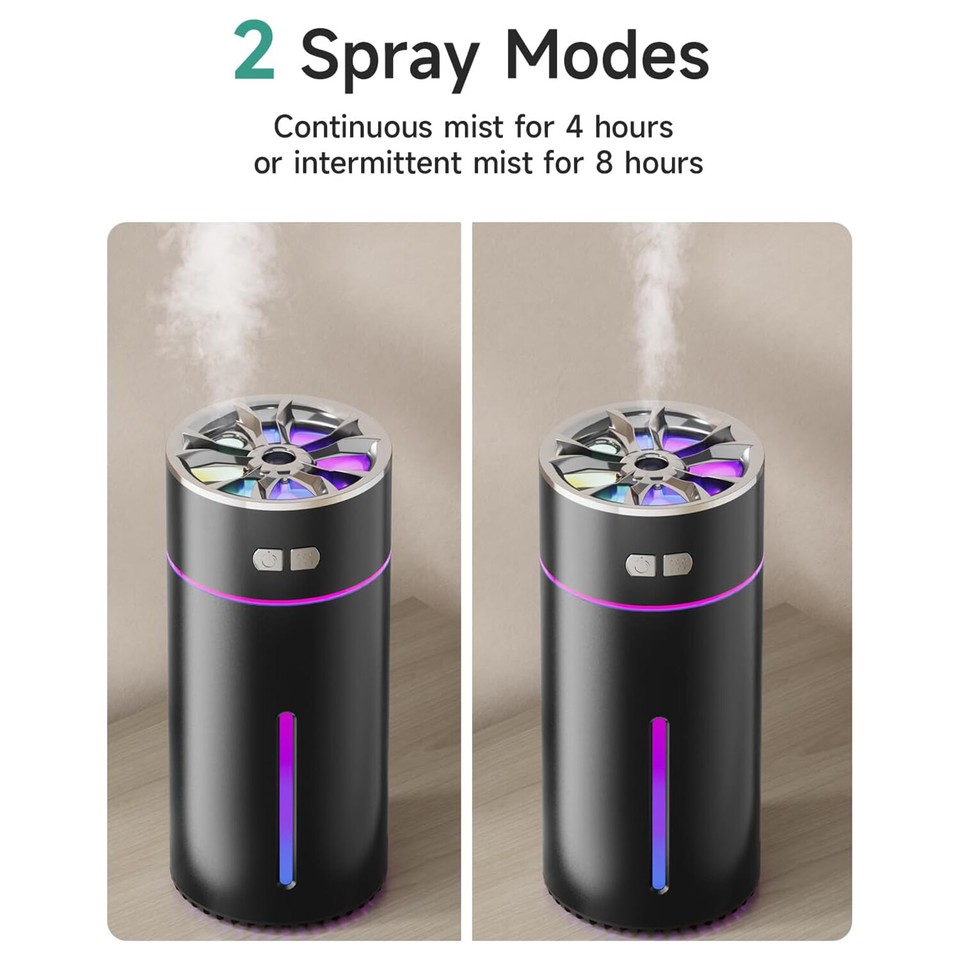 Car Waterless Diffuser for Essential Oils 300ml Dual Nozzle Battery ...