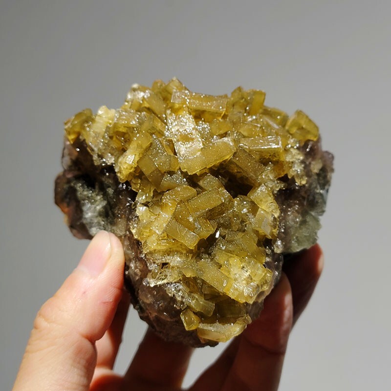Natural Barite Cluster On Fluorite Golden Barite Mineral Specimen | eBay