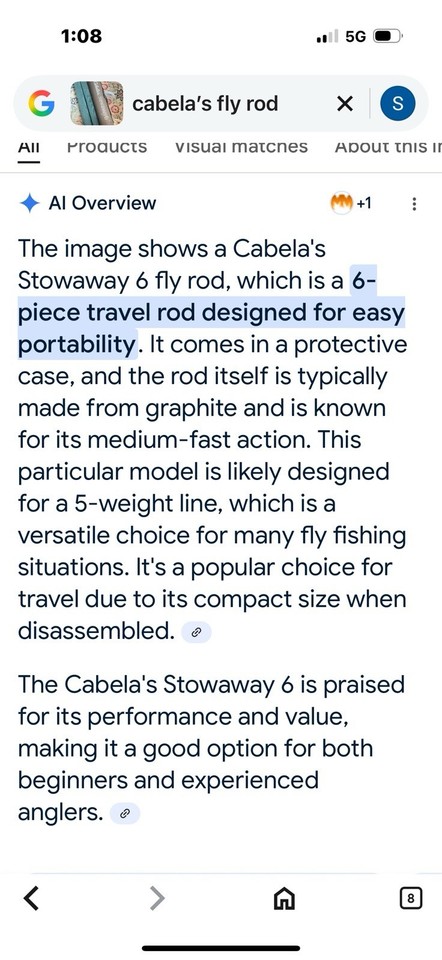 Cabela's Stowaway 6 fly rod with tube 6 pieces | eBay