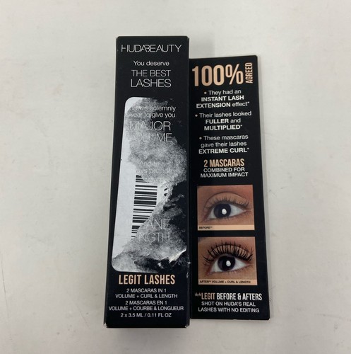 HUDA BEAUTY Legit Lashes Mini Double-Ended Mascara - Very Vanta Extreme ...