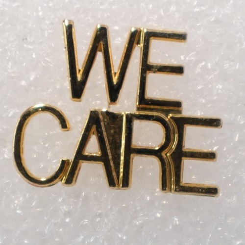 We Care Enamel Pinback Button Gold Tone Lapel Pin | eBay