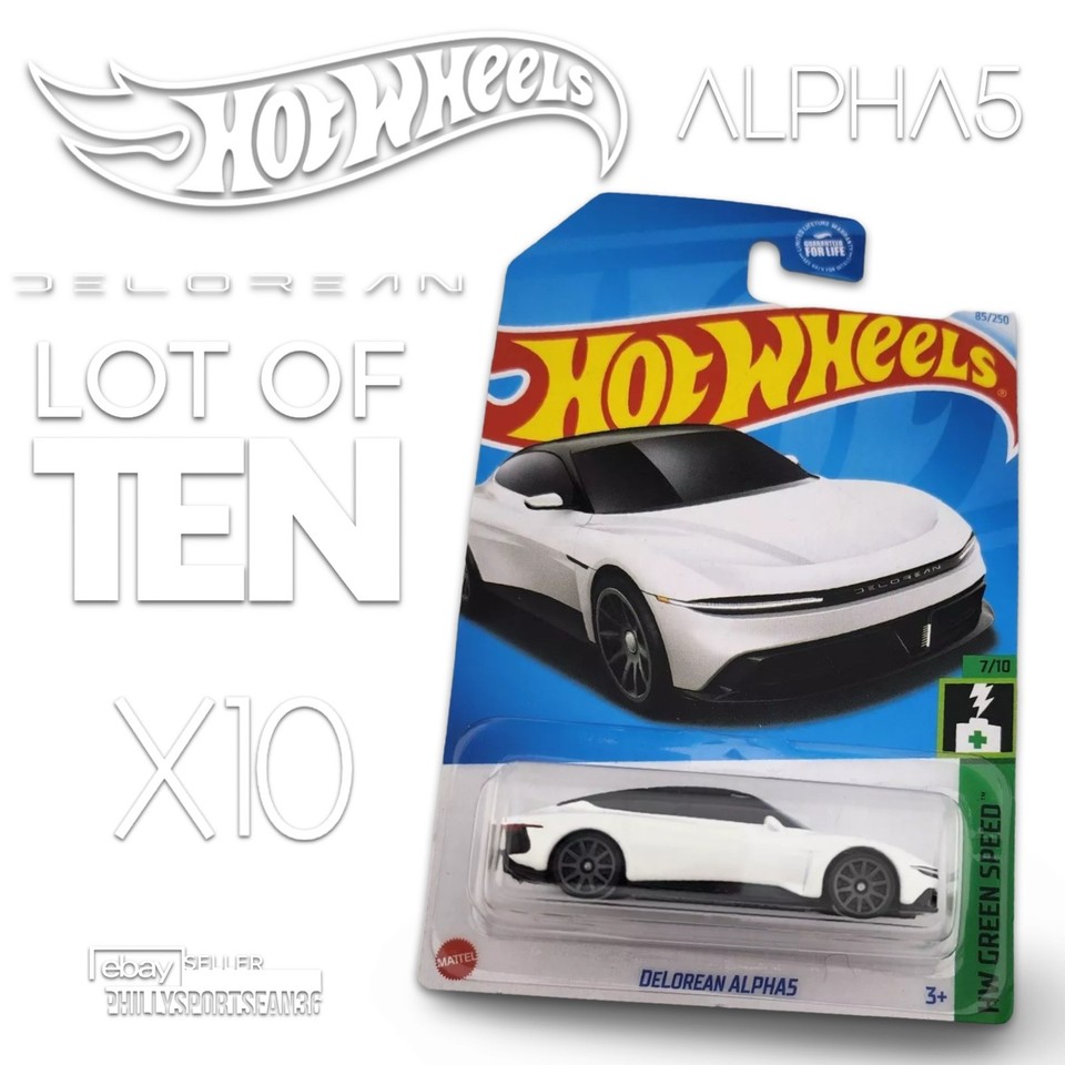 Lot Set Of 10 White DeLorean Alpha5 2024 Hot Wheels #85/250 HW GREEN ...