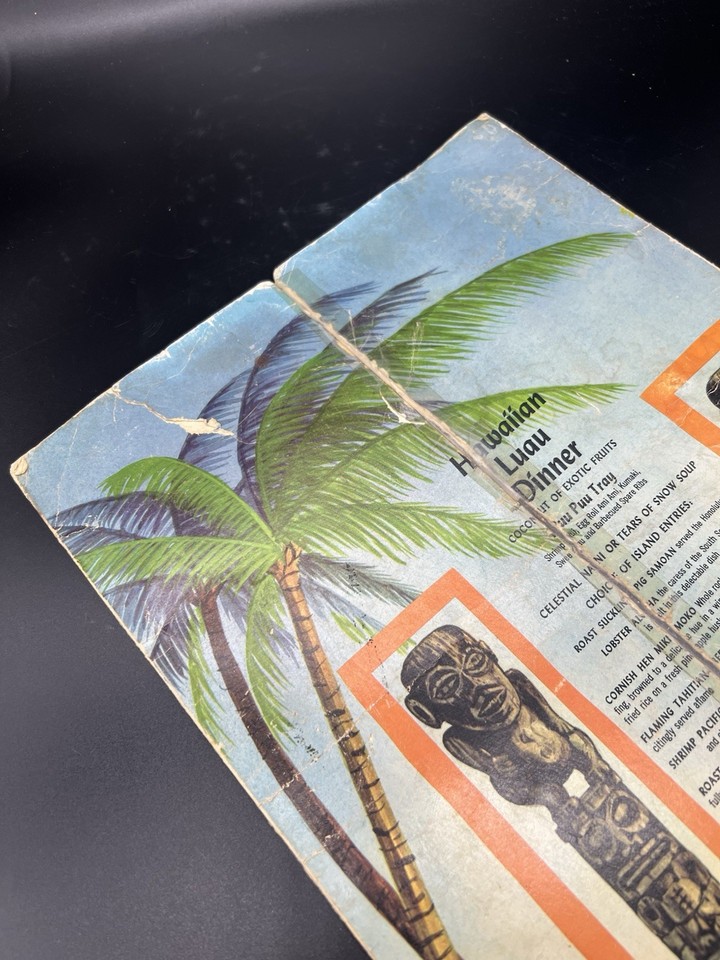 Vintage Tiki Menu Hawaii Kai New York Partial Insert Colorful ...