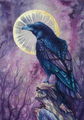 Raven Morrigan Irish Mythology A6 BLANK Birthday Greeting CARD Crow ...