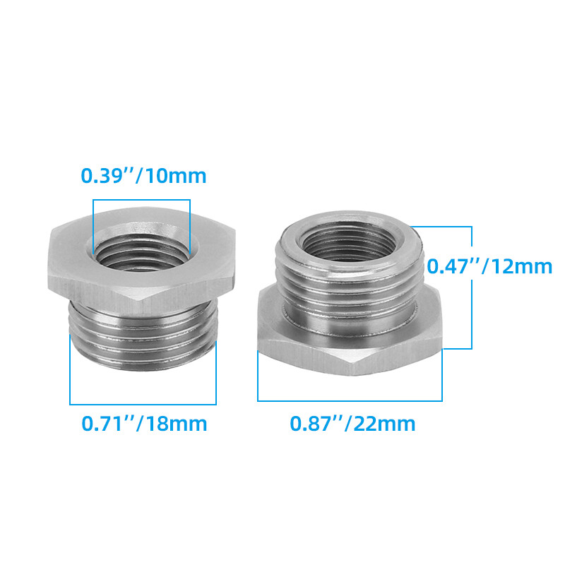 2PCS Bassani Adapters Reduce 02 O2 Sensor Ports Bungs 18MM To 12MM ...