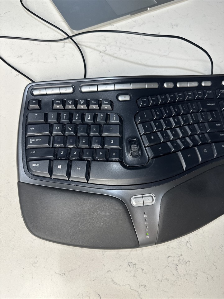 MICROSOFT Natural Ergonomic 4000 v1.0 Keyboard KU-0462 USB Wired Office ...
