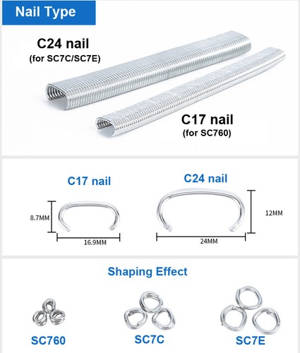 Pneumatic C-Type Ring Plier Tool Air C-Type Nail Gun Metal Cage Lashing ...