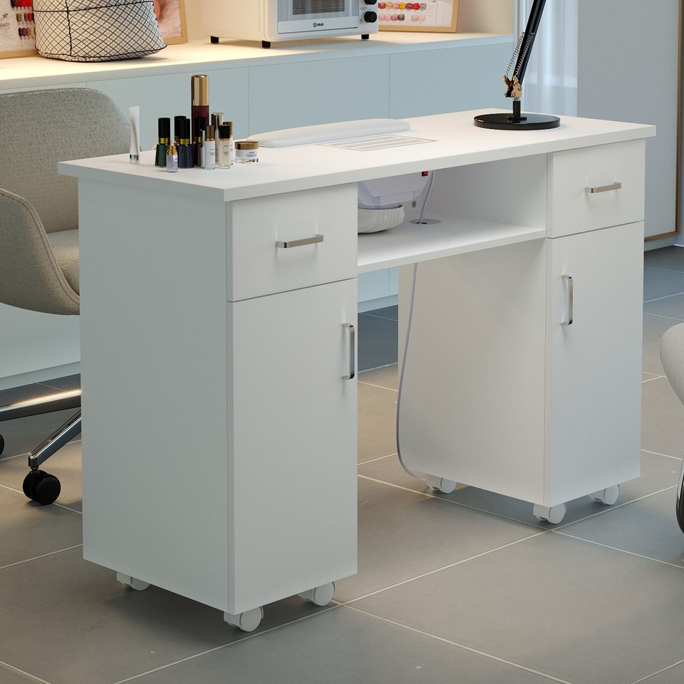 Professional Manicure Table Salon Nail Station Beauty Desk with Dust ...
