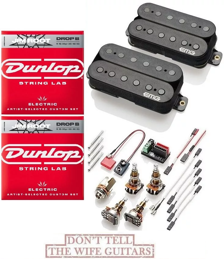 EMG Jim Root JR Daemonum Black Humbucker Set Long Shaft Pots ( 2 JR ...