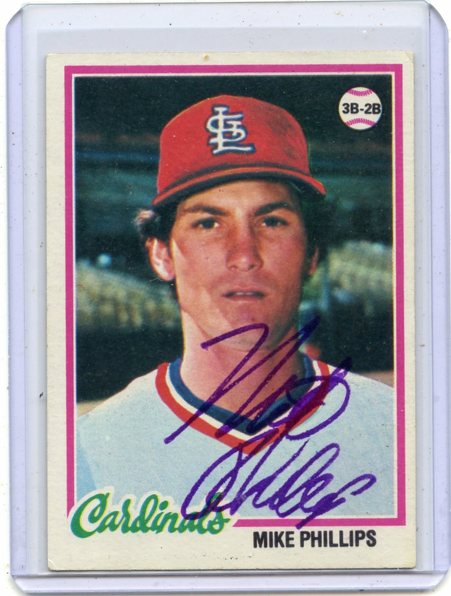 1978 TOPPS BASEBALL #88 MIKE PHILLIPS AUTOGRAPH, ST. LOUIS CARDINALS ...