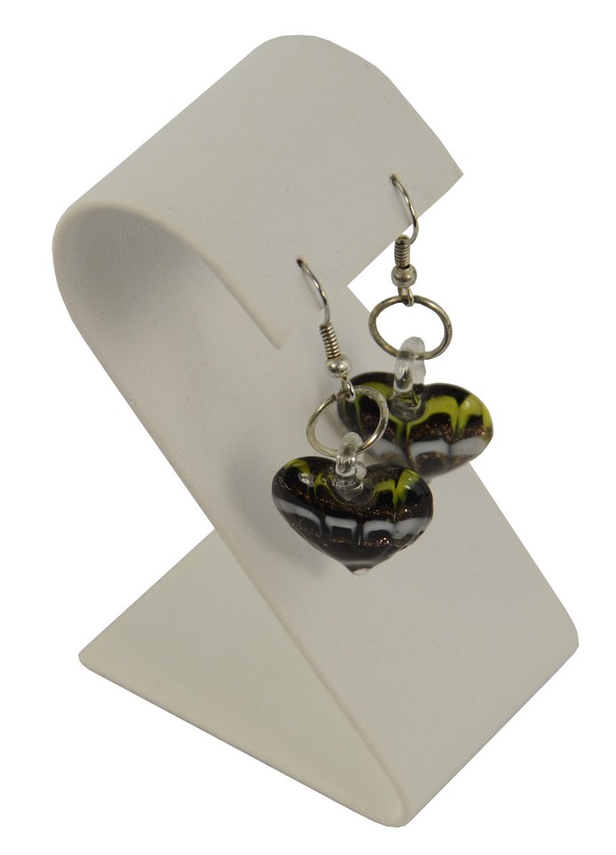 LEATHERETTE OR VELVET CURVED TOP EARRING STAND - CHOOSE SIZE | eBay UK
