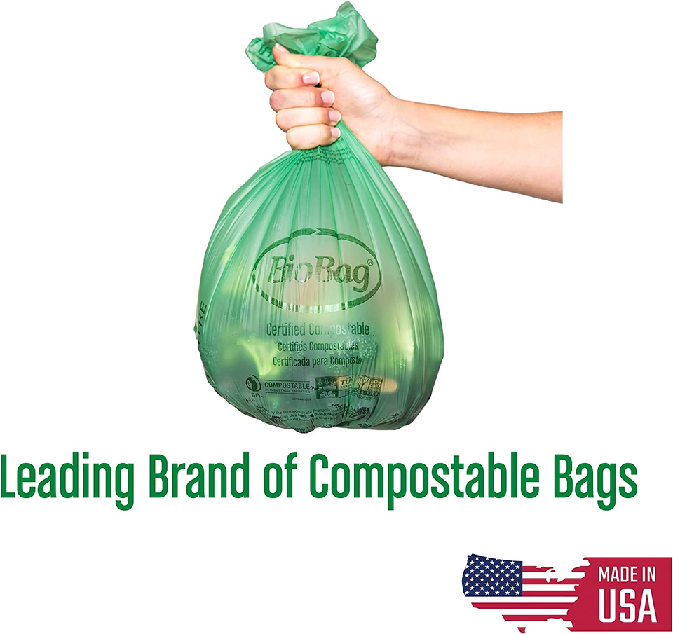 Biobag USA the Original Compostable Bag 2.6 Gal Compost Food Waste Eco ...
