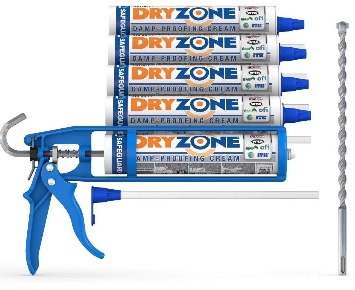 Dryzone Damp Proofing Cream Kit Wall - DPC Injection, Cox Mastic Gun ...