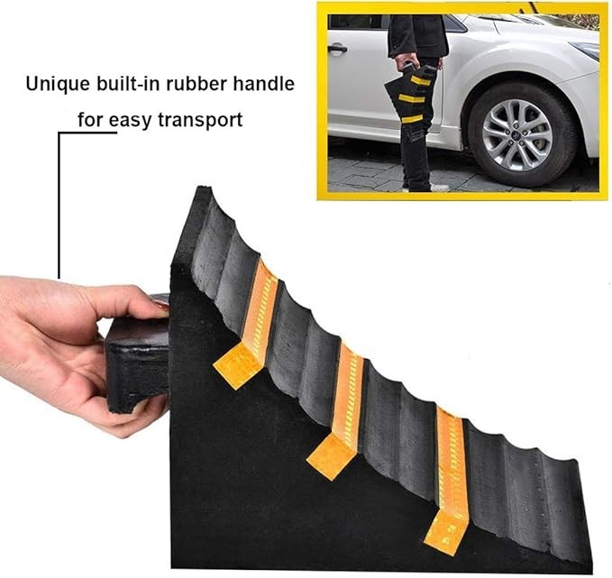 2 Pack Vehicle RV Wheel Chocks Extra Large Heavy Duty Rubber Wheel ...