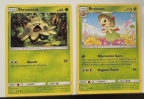 Pokemon Full Evolution Shroomish (4) to Breloom (5) Shining Legends ...