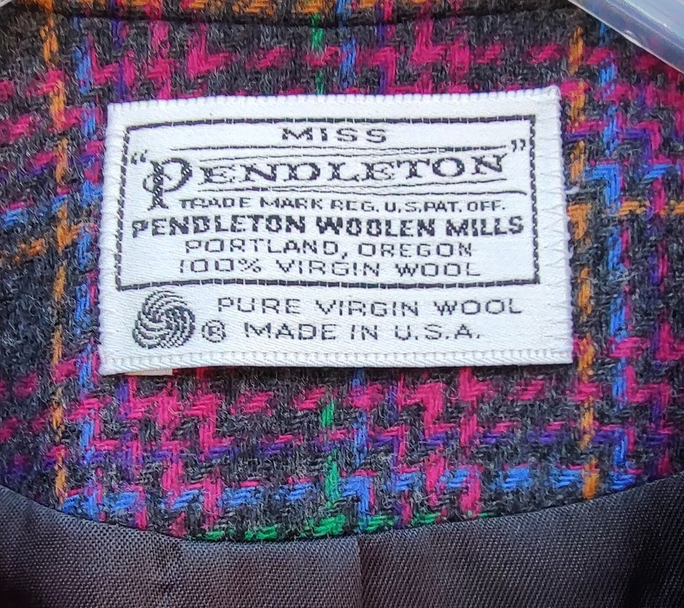Vintage Miss Pendleton Wool Blazer Jacket Fuchsia Plaid Sz 12 1980’s ...