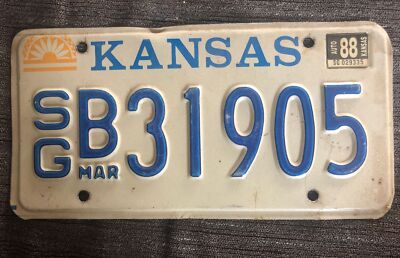 VINTAGE KANSAS LICENSE PLATE WHEAT 🌾 BLUE/ WHITE SGB-31905 | eBay