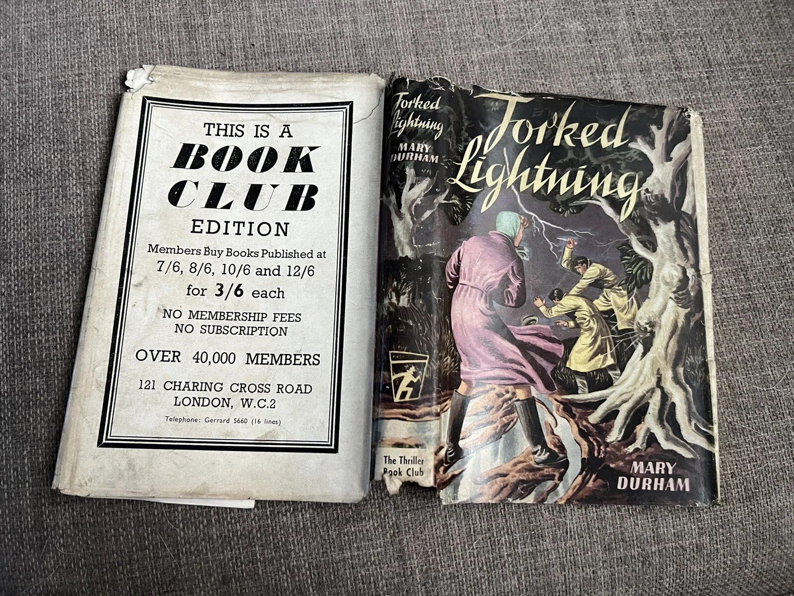 Forked Lightning - Mary Durham 1952 Thriller Book Club Hardback With ...