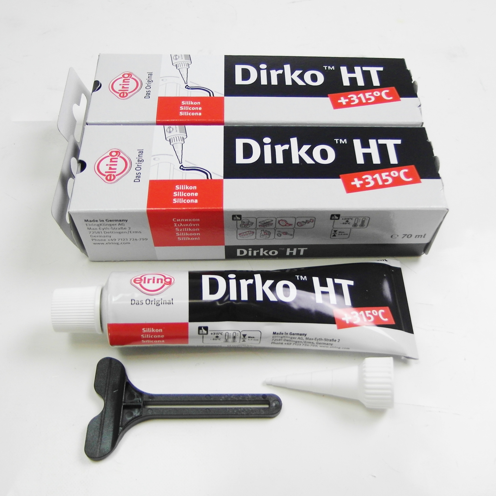2x Dichtmasse ELRING DIRKO SCHWARZ a 70ml 006.553 von -60 °C bis + 315 ...