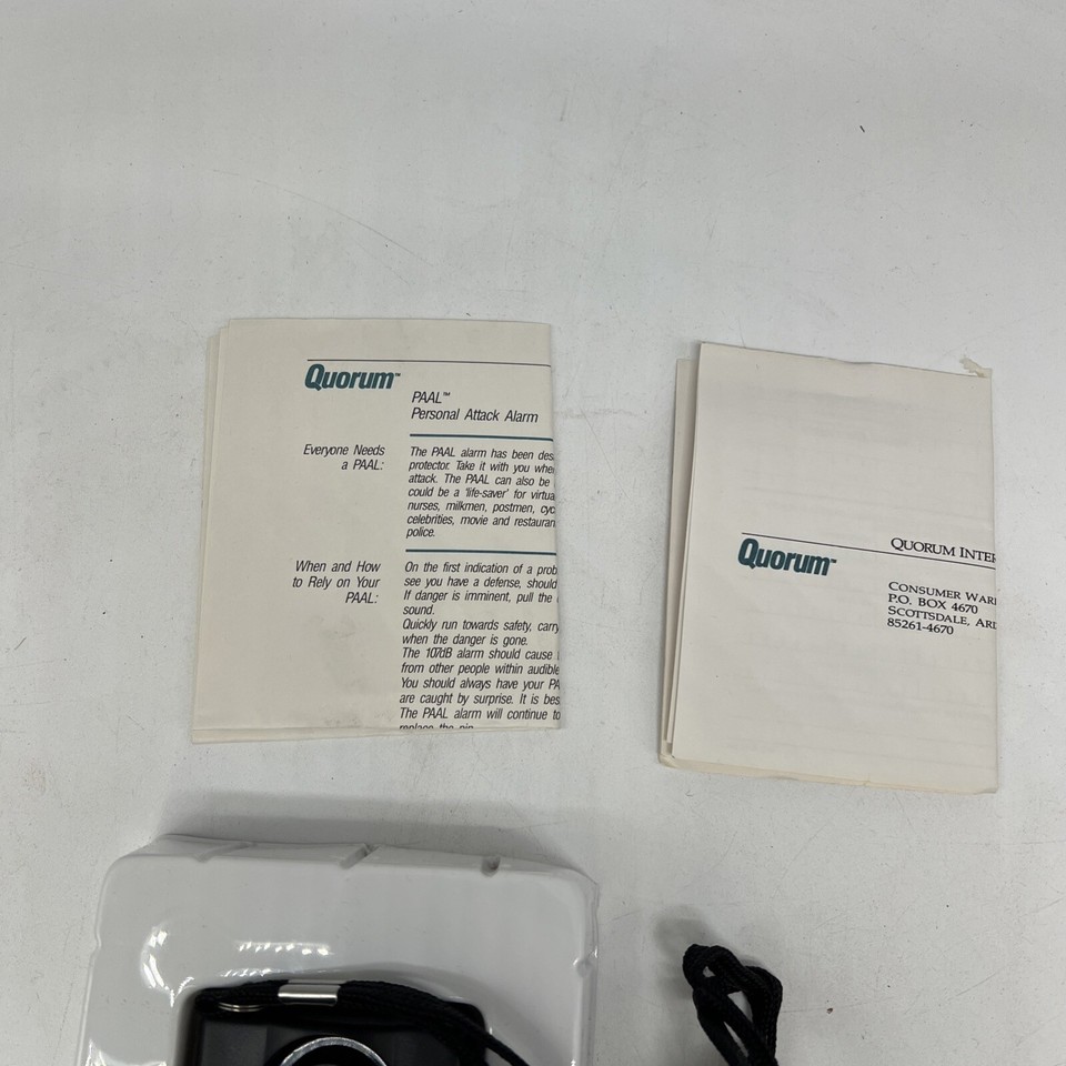 QUORUM PAAL Personal Security Attack Alarm with Clip ~ Loud Noise ~ New ...
