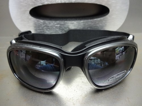Men PADDED Biker MOTORCYCLE RIDING GLASSES GOGGLES With Strap Gray ...