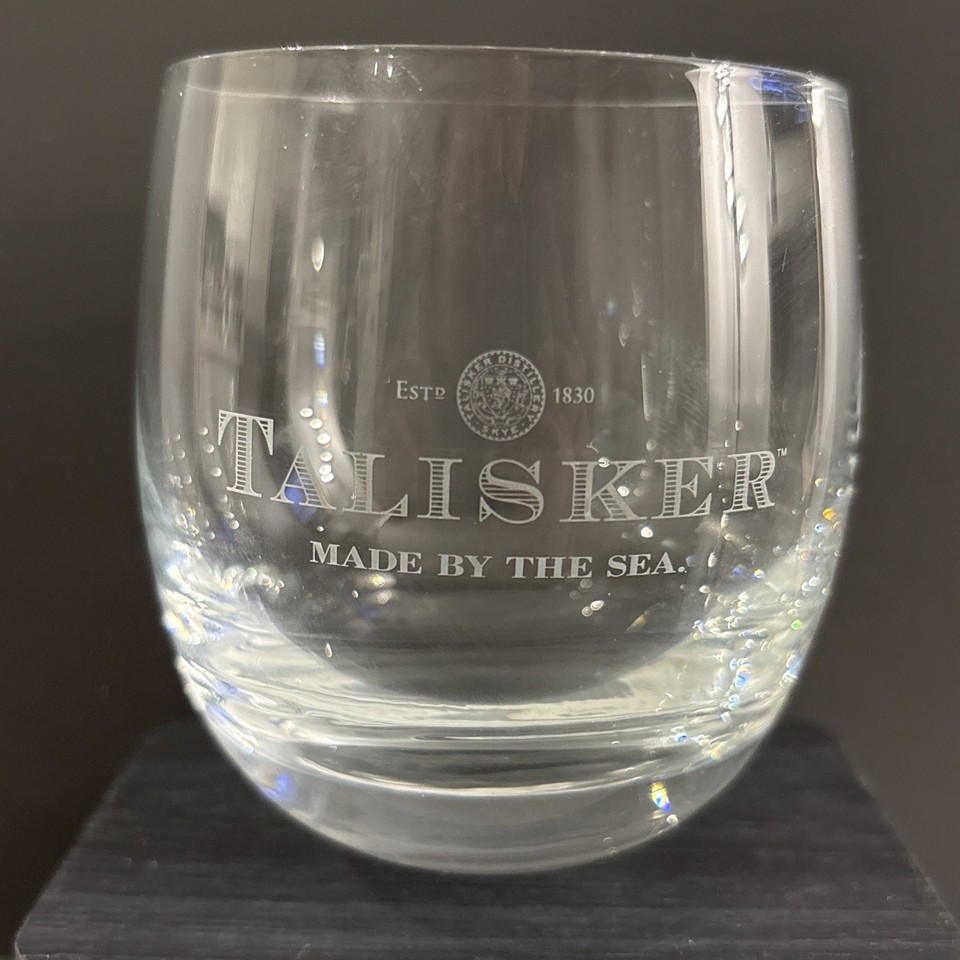 2 x TALISKER Made By The Sea Rocking Whisky Glass very nice condition ...
