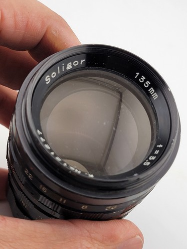 VINTAGE 1960 MIRANDA D 35mm CAMERA, SOLIGOR MIRANDA 135 mm LENS. Clean ...