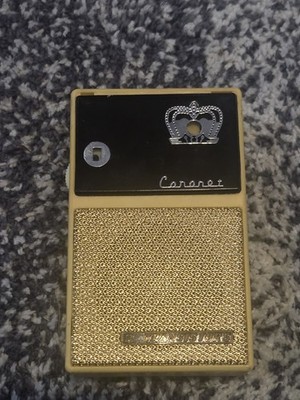 Vintage Coronet transistor boys radio crown emblem & Case AS IS | eBay