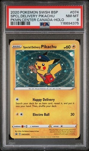 2020 POKEMON SWSH POKEMON CENTER CANADA SPECIAL DELIVERY PIKACHU-HOLO ...