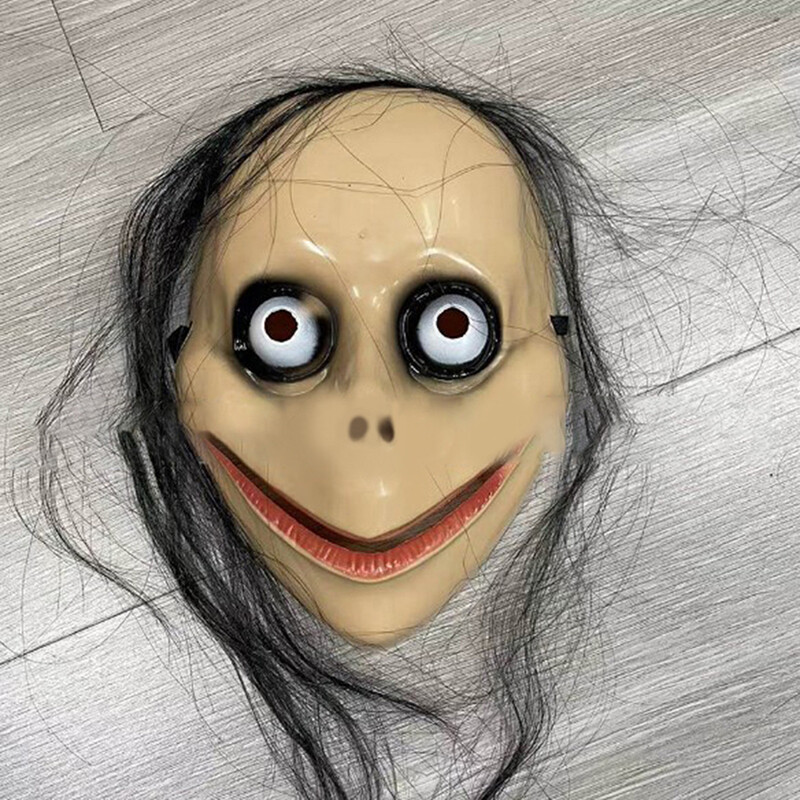 Halloween Horror With Long Hair Mask Funny Mask V-shaped Mouth Mask ...
