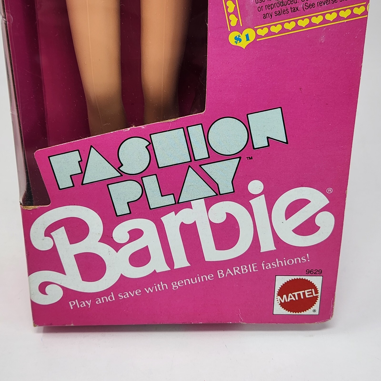 VINTAGE 1990 MATTEL FASHION PLAY BLONDE BARBIE DOLL # 9629 ORIGINAL BOX ...