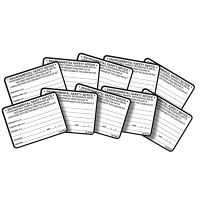 Refrigerant Removed Labels (Pack of 10) | eBay
