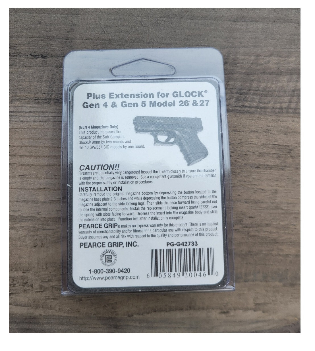 Pearce Grip PG-G42733 for GLOCK GEN 4 & 5 G26, G27, G33 Plus Extension ...