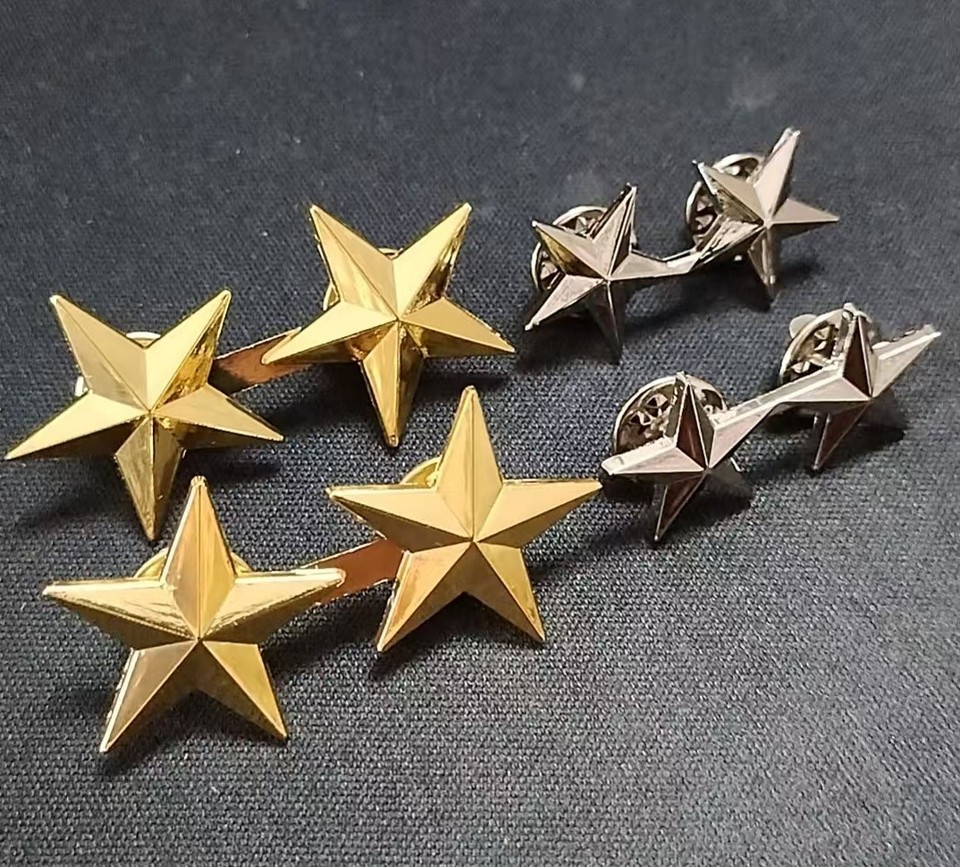 2 Pair Military Officers 2 Stars Rank insignia Badge Pin Shoulder ...