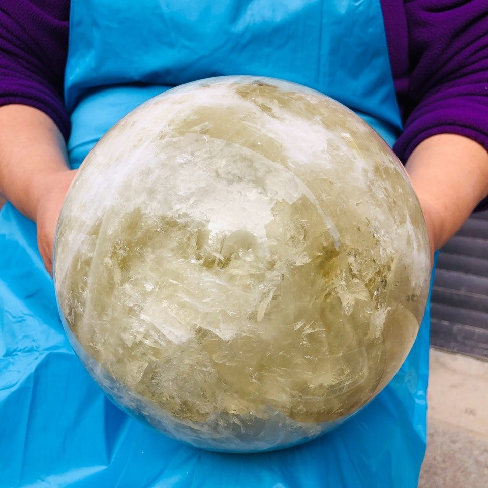 23.32LB Natural Yellow crystal ball Quartz Citrine sphere Mineral ...