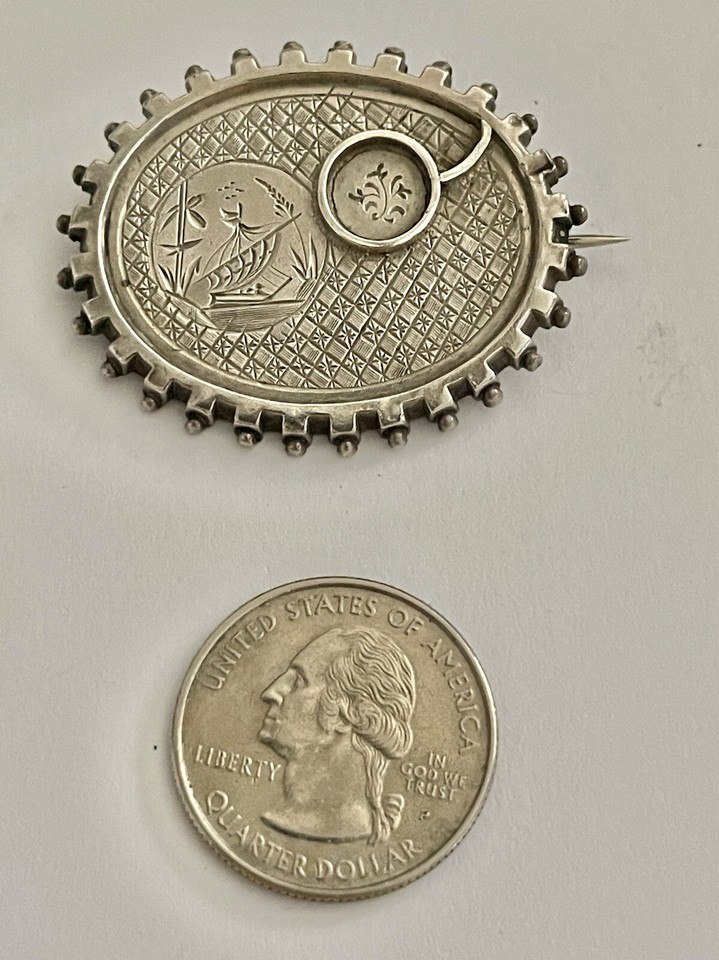 Antique Victorian Edwardian Little Boat Willow Pattern Type Design ...