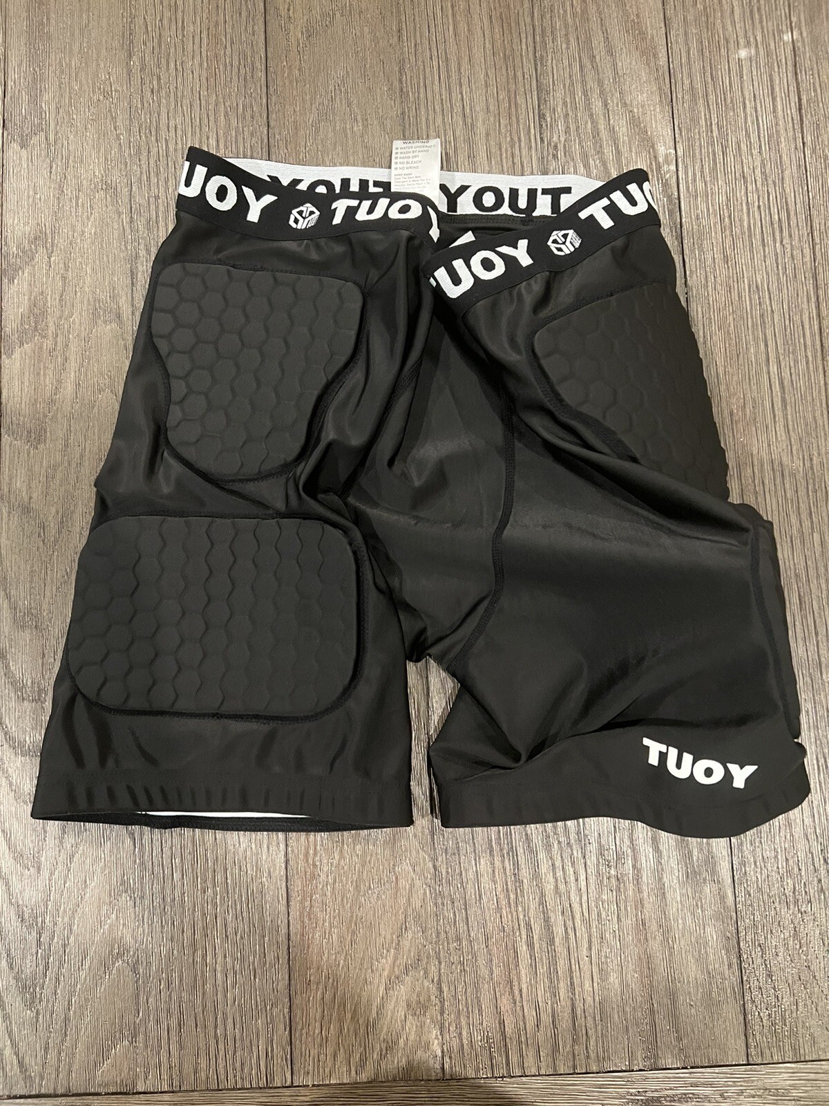 Mens Touy Black Football Padded Jock Spandex Compression Shorts XL 5 ...
