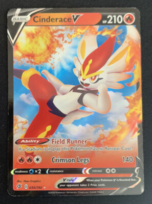 Cinderace V 035/192 Rebel Clash Ultra Rare Holo Pokemon TCG Card NM | eBay