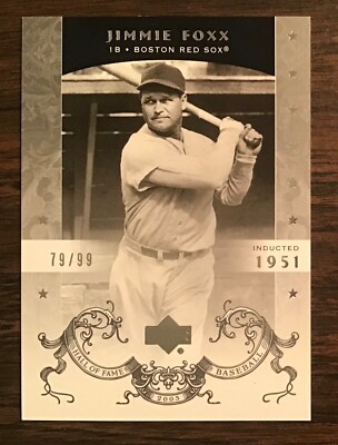 Jimmie Fox 2005 Upper Deck Hall of Fame insert card /99 Boston Red Sox ...