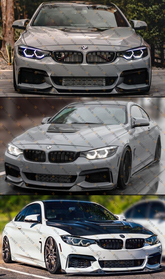 FOR 2014-20 BMW F32 F36 M SPORT MAD STYLE BLACK FRONT LIP + AIR DUCT ...