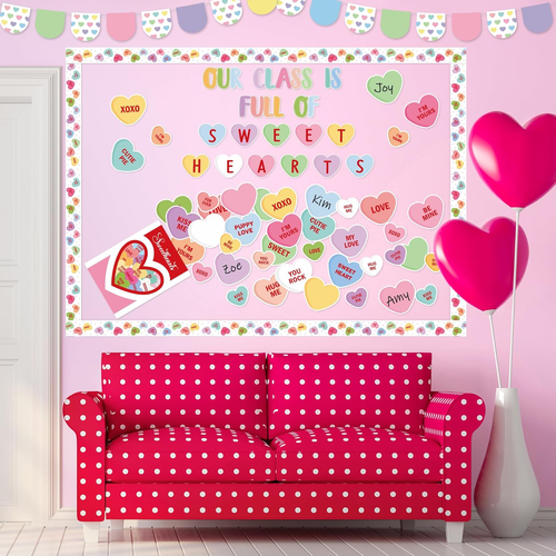 Valentine's Day Heart Bulletin Board Decoration Set - 130 Pieces ...