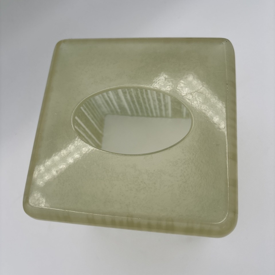 VTG Retro Kitsch 1970s Ribbed Clear Green Acrylic Tissue Box Cover Tall ...